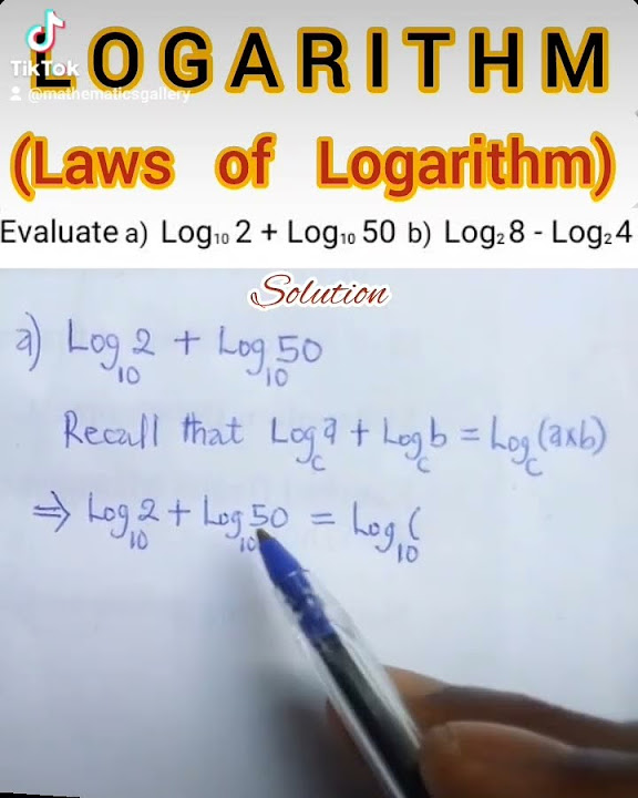 Laws of Logarithm - YouTube