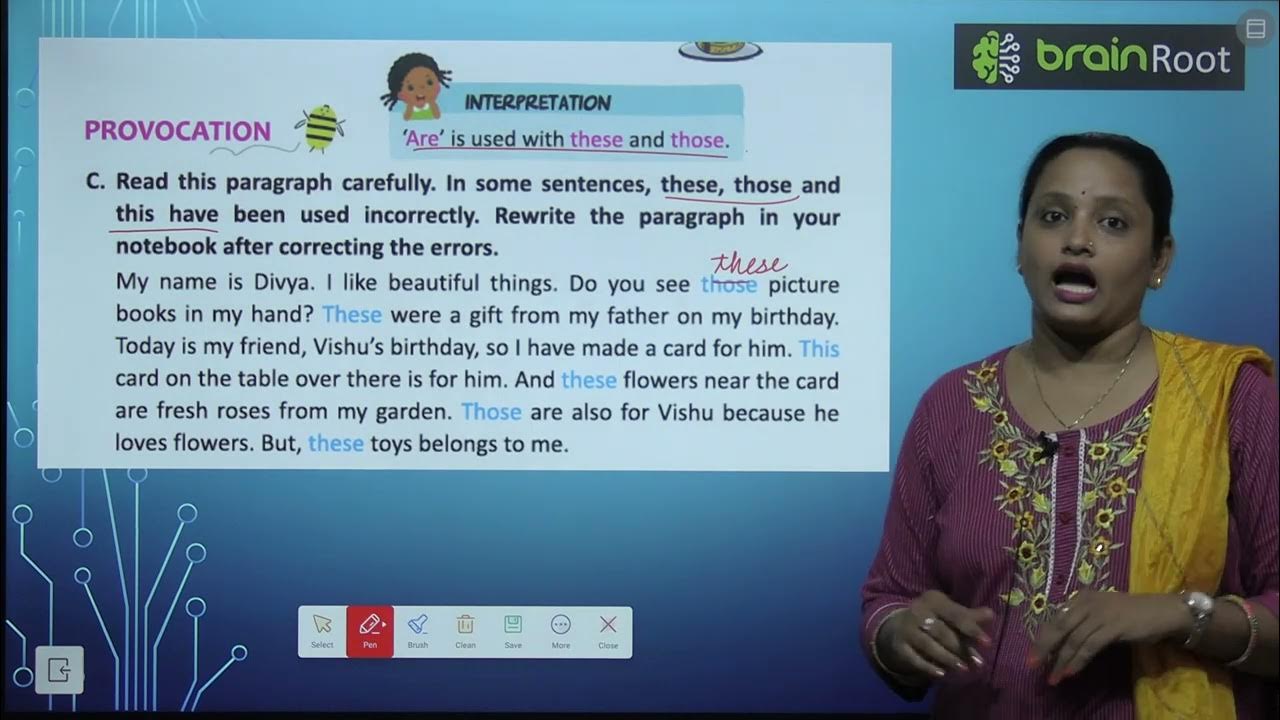 BRAIN ROOT ENGLISH GRAMMAR GLITTER ODYSSEY CLASS 1 CHAPTER 16 THESE ARE AND THOSE ARE - YouTube