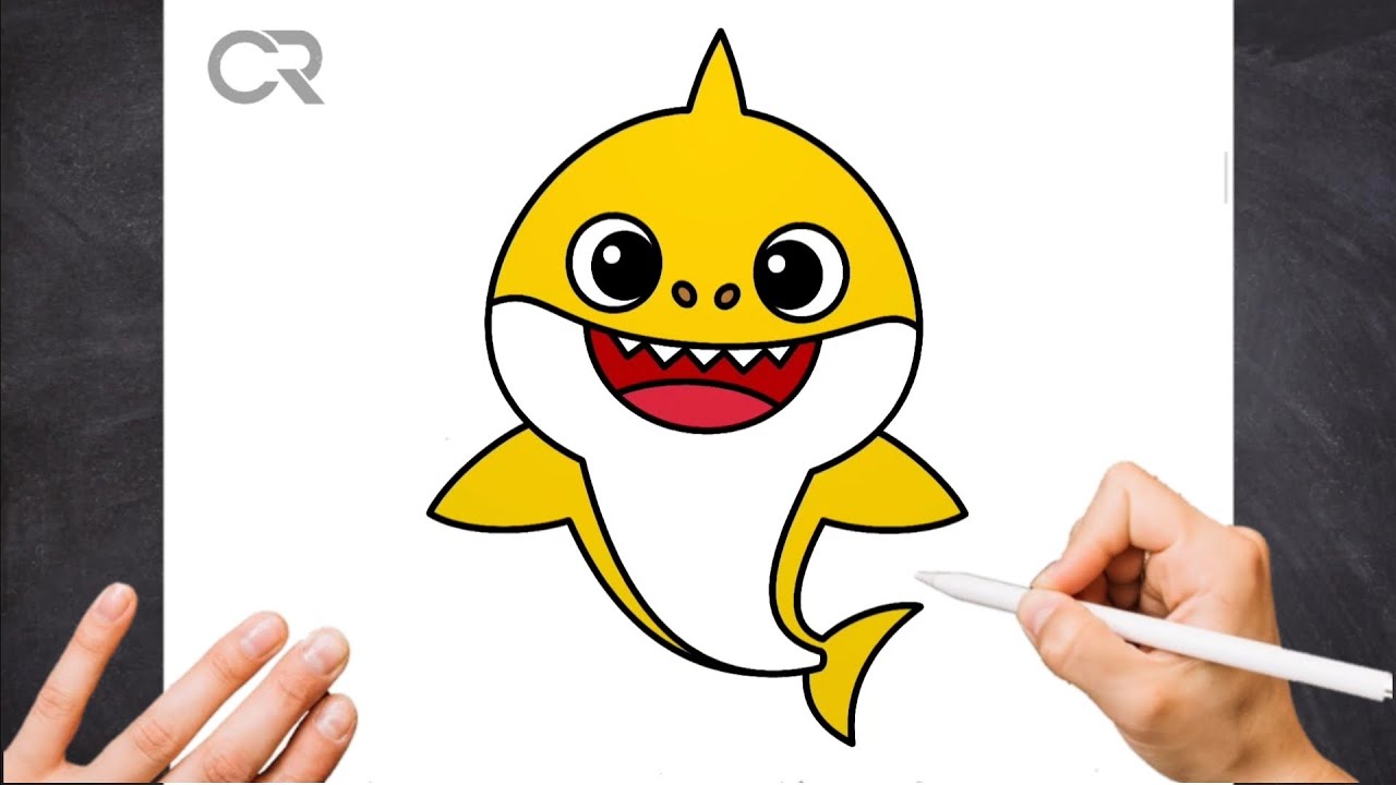 How To Draw A BABY SHARK easy step by step | ANIMALS - YouTube