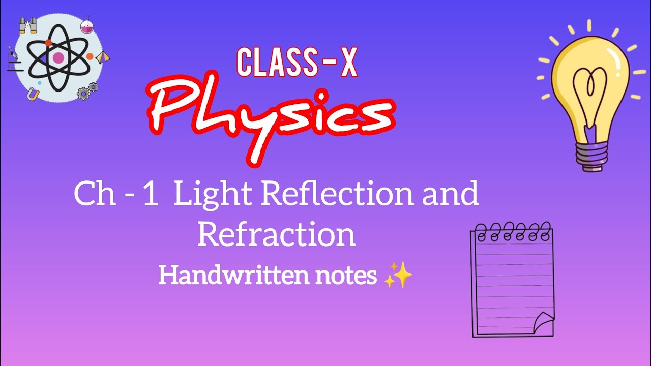Class-X Physics | ch-1 Light Reflection and Refraction | handwritten ...