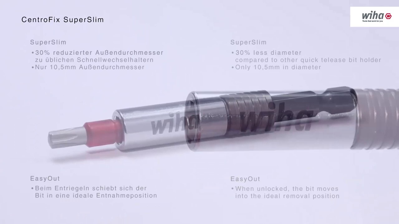 Быстросменный держатель бит CentroFix Force SuperSlim WIHA - YouTube