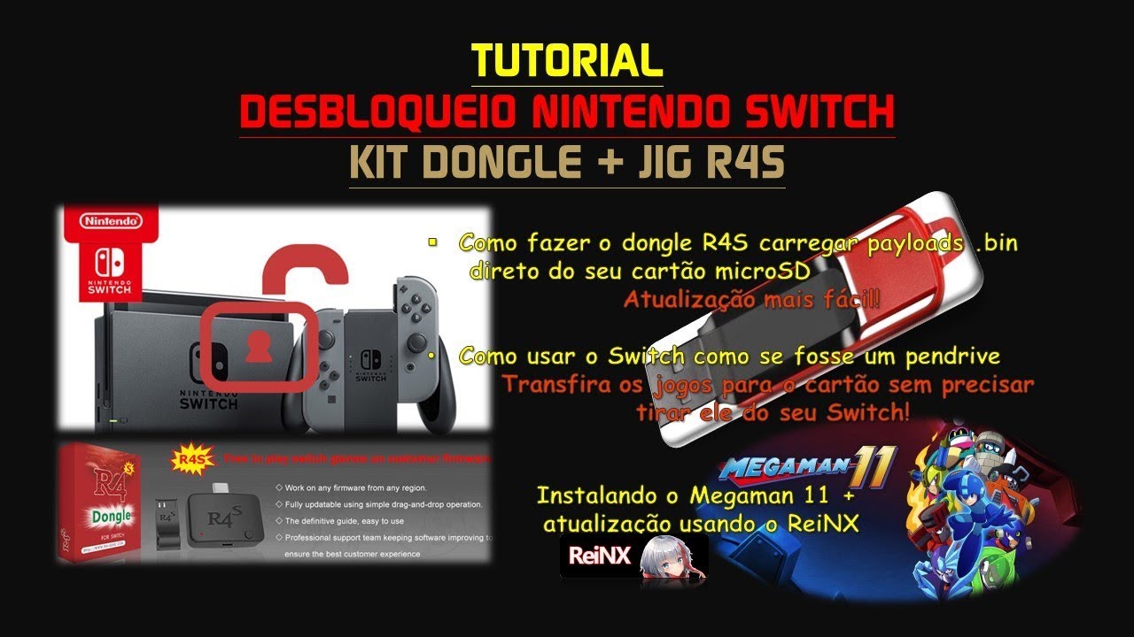 Desbloqueio Switch: Tutorial Dongle R4S + Como usar seu Switch como ...