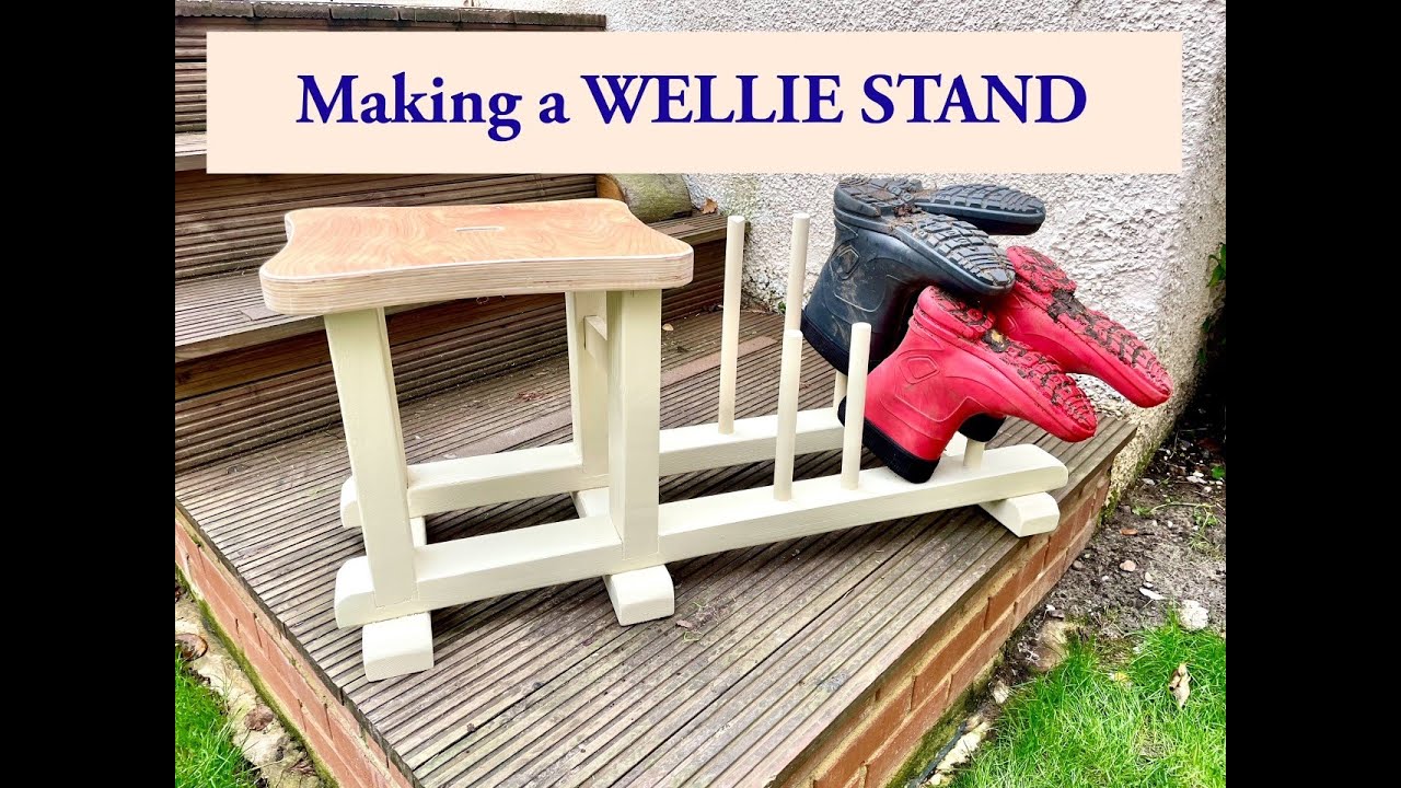 Wellie stand and seat - woodworking (full length version) - YouTube
