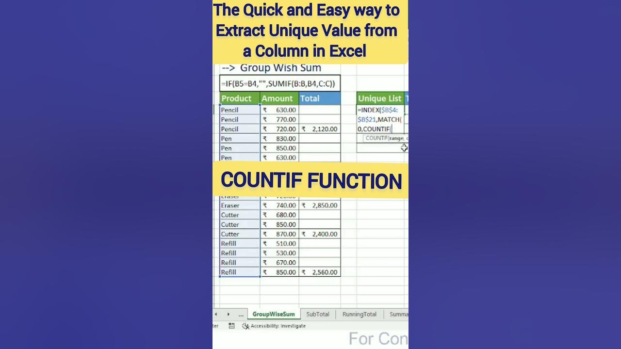 #shorts | The Quick and Easy Way to Extract Unique Value From a Column ...