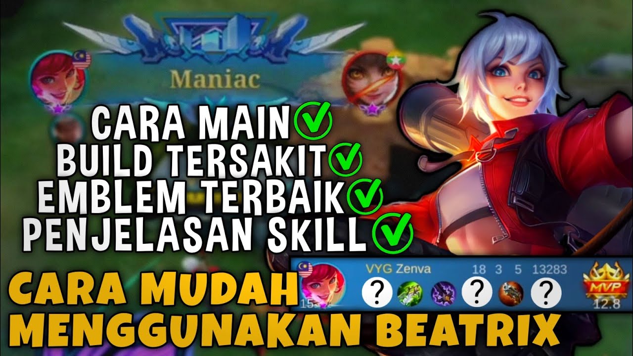 TUTORIAL BEATRIX 2022 - Cara Menggunakan Beatrix 2022 Mobile Legends - YouTube