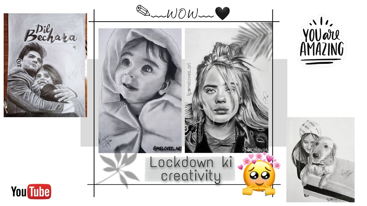 My Art Collection || how to draw realistic sketch \\ Realistic ...