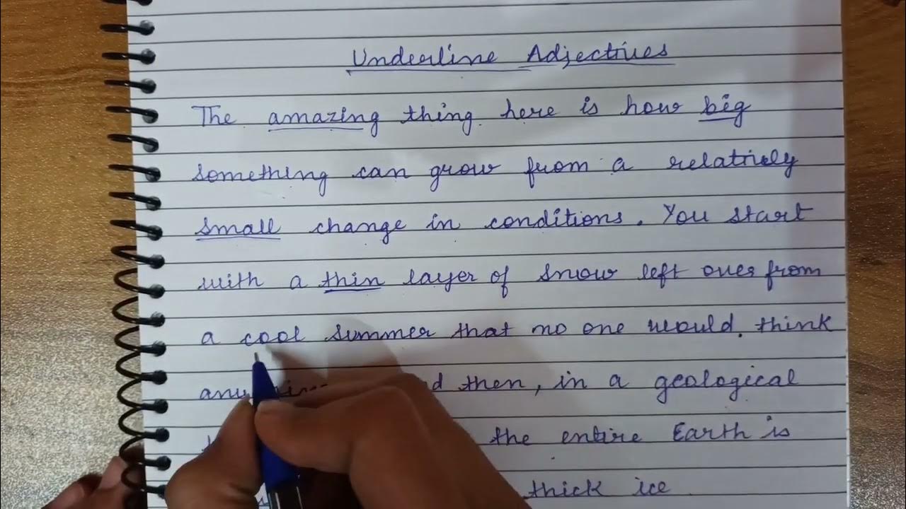 Underline the Adjective | Adjectives in a paragraph - YouTube