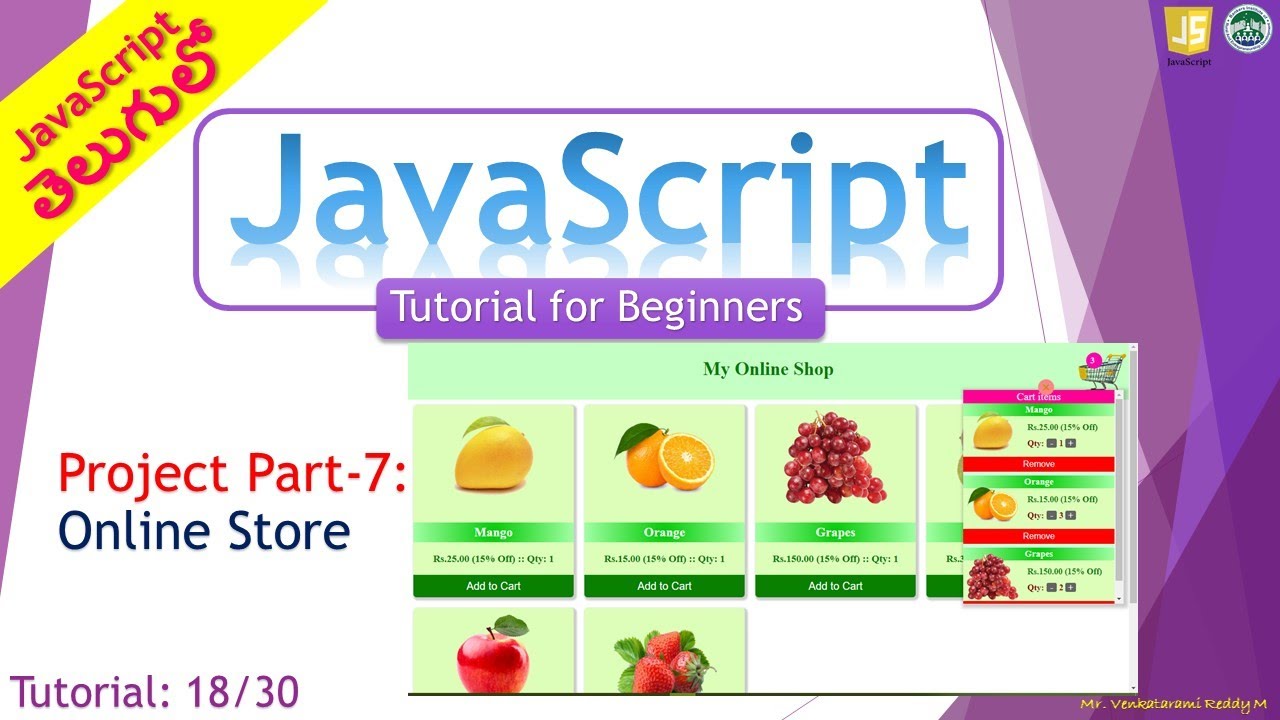 JavaScript Tutorial (18/30) Online Store Project Part-7 - YouTube