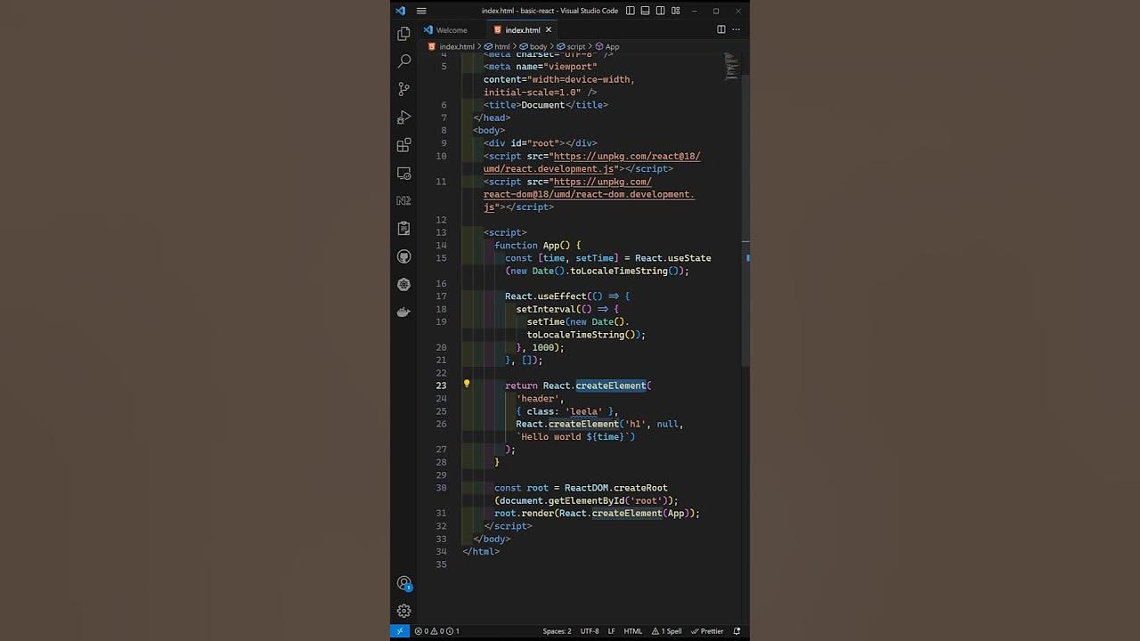 React Create element method for creating Html elements in React App ...