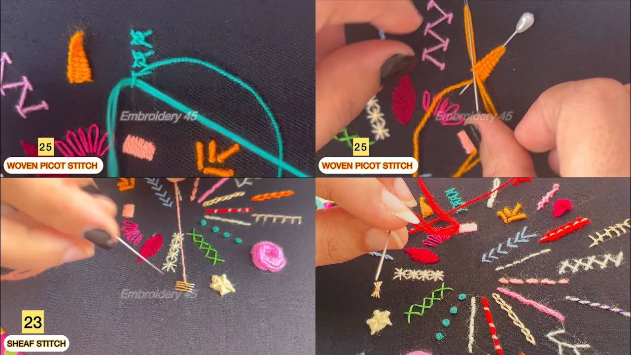 Diy 30 basic hand embroidery stitches for beginners-step -by -step ...