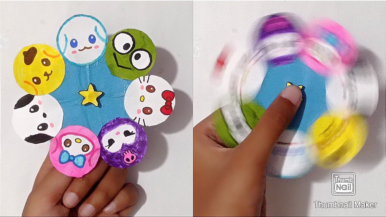PAPER SANRIO SPINNER | How to make diy sanrio spinner | mini sanrio ...