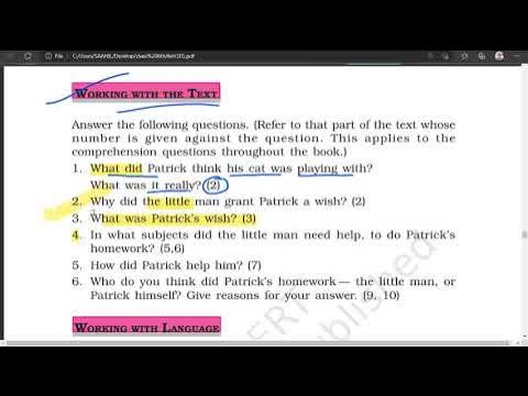NCERT CLASS 6 ENGLISH CHAPTER 1 Q&A (#6EC1_2) || WHO DID PATRICK`S HOMEWORK? QUESTION ANSWERS ...