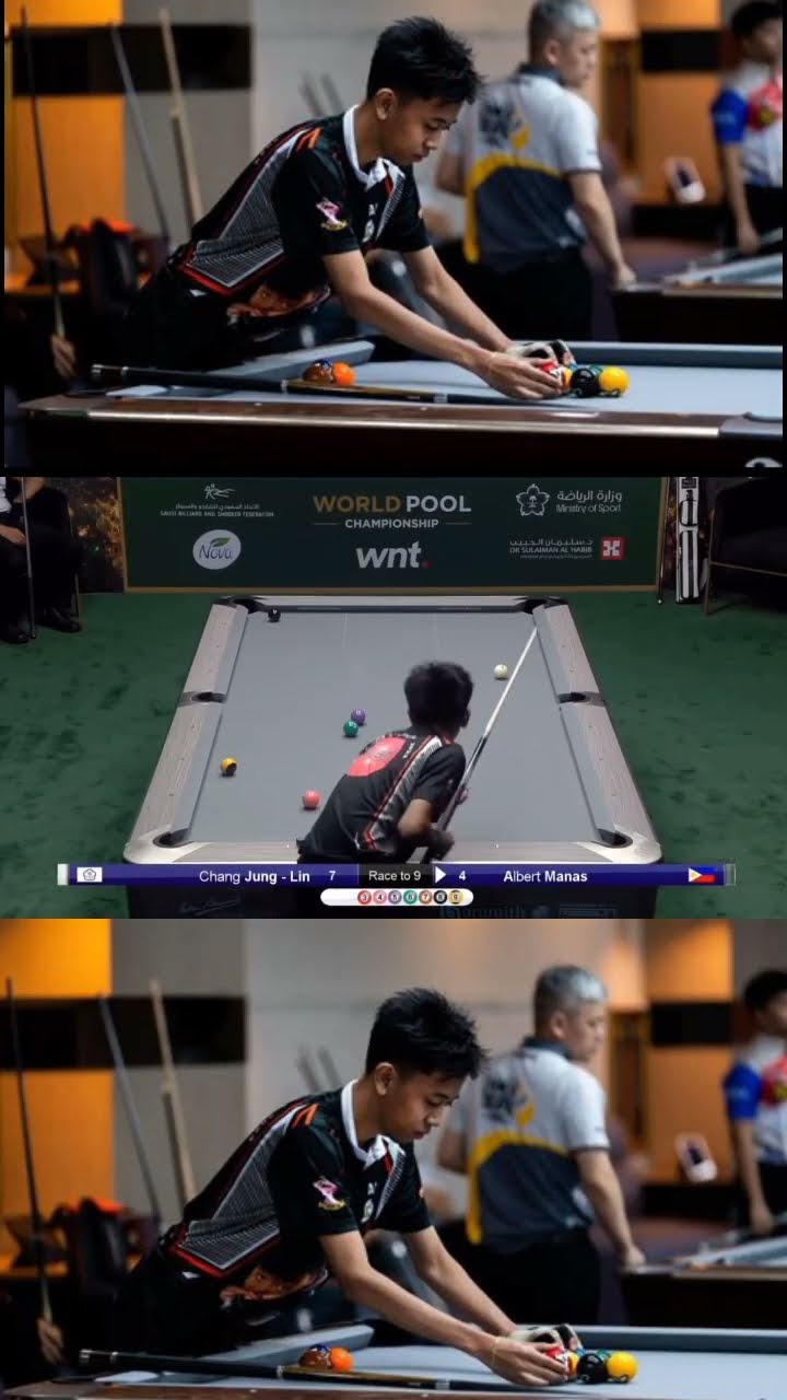 AJ Manas Break & Run Out 😎 #billiards #9ballpool #pool # ...