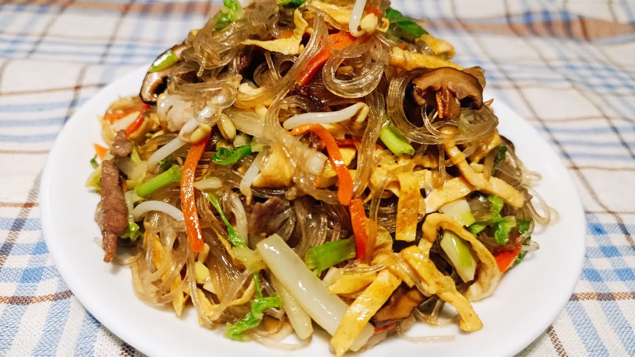 Miến xào thập cẩm, sợi tơi không hề bị dính, cực ngon - YouTube
