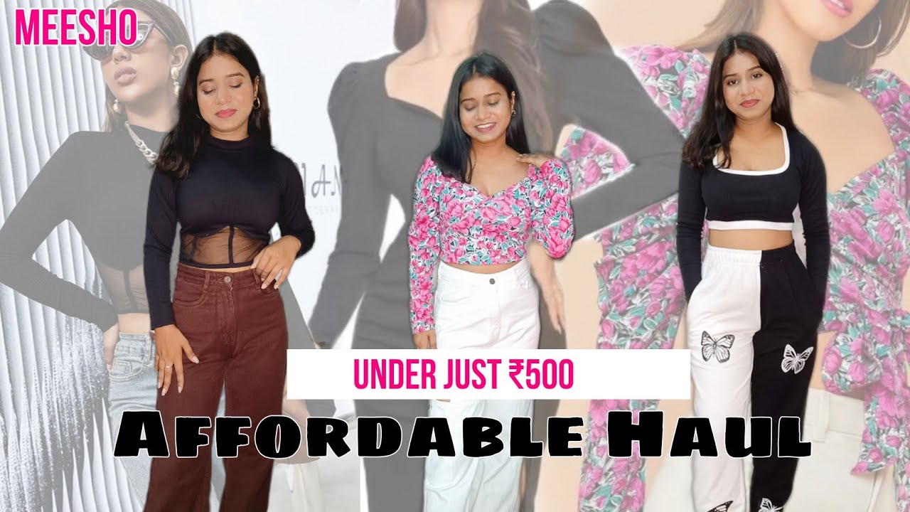 Meesho Affordable Haul Under ₹500 😍| Dress, Tops, Joggers | Try-On Haul ...