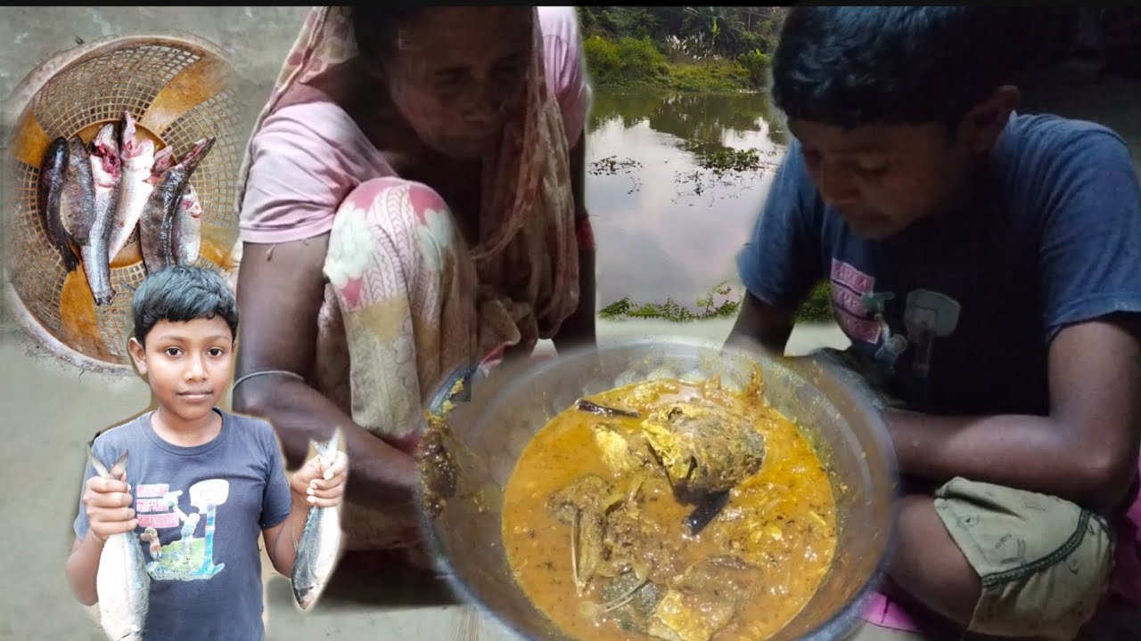 Santali Grandma fishing and cooks two mouthwatering dishes // village ...