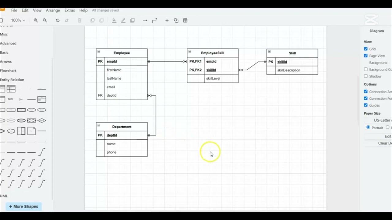 Entity Relationship Diagram Using Draw.io - YouTube