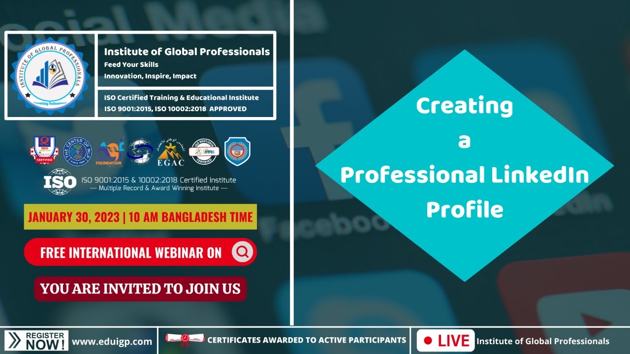 Creating a Professional LinkedIn Profile - YouTube