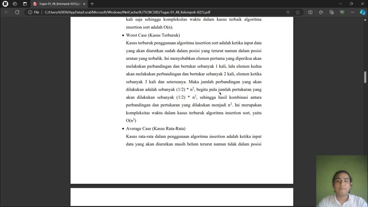 IMPLEMENTASI DAN ANALISIS ALGORITMA SORTING - INSERTION SORT - YouTube