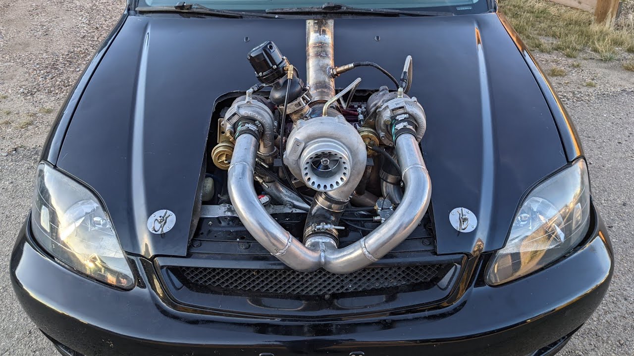 Triple Turbo Compound Civic Blew Up. Here Is The Damage - YouTube