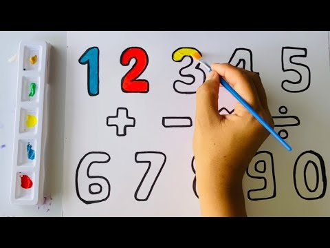 Let’s learn to Numbers drawing and coloring for kids/ Numbers 0-9 ...