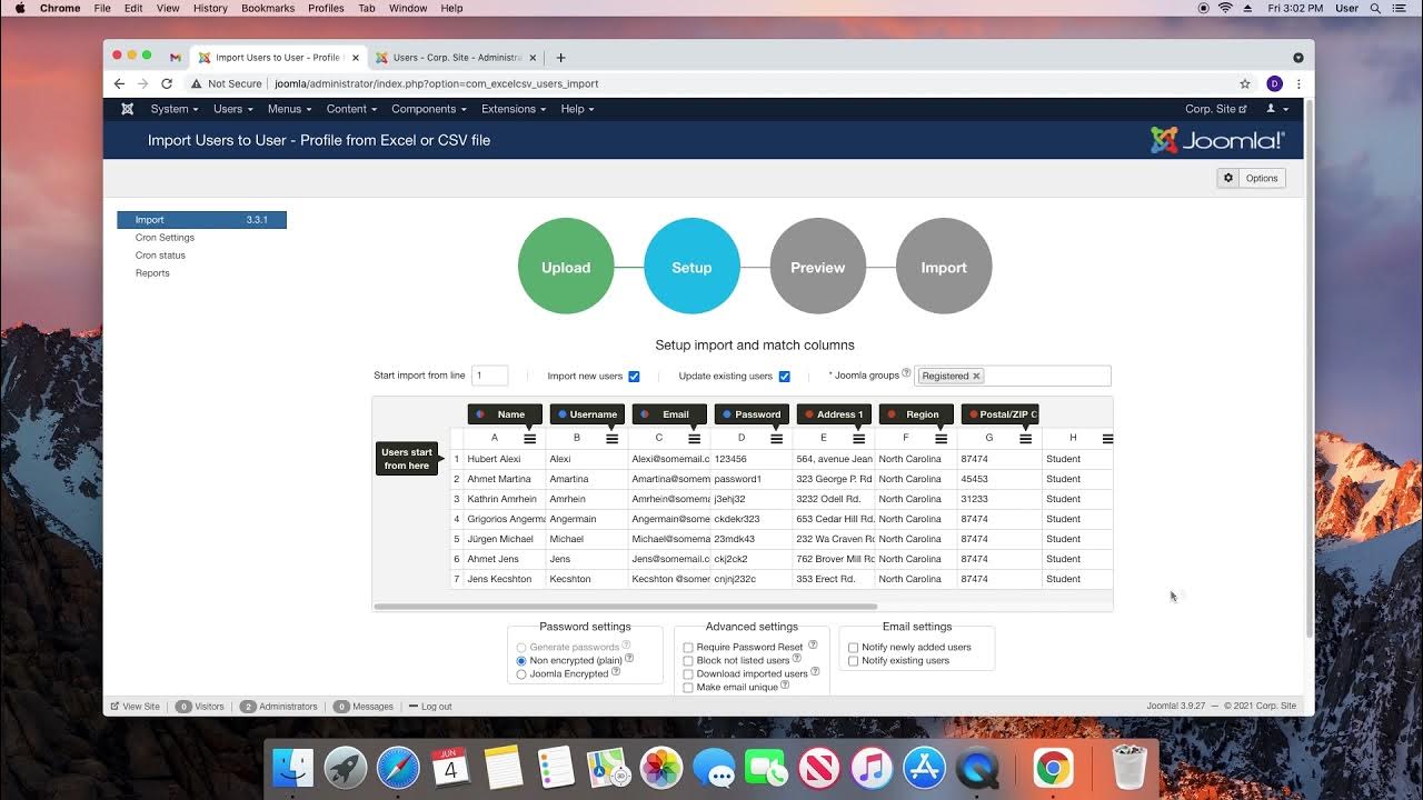 Quick Import Joomla users from Excel/CSV file (+User-Profile plugin) - YouTube