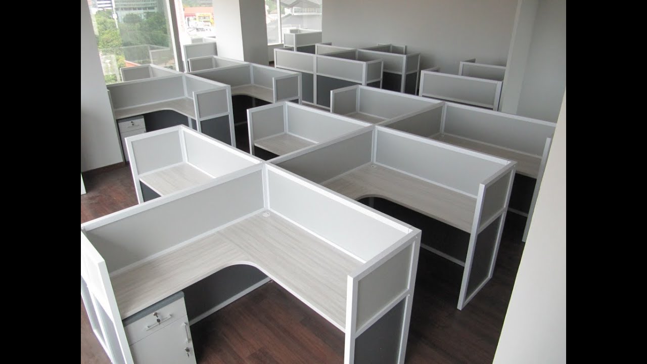 Tata Letak Deretan Workstation Kubikel di Ruangan Kantor / Cubicle ...