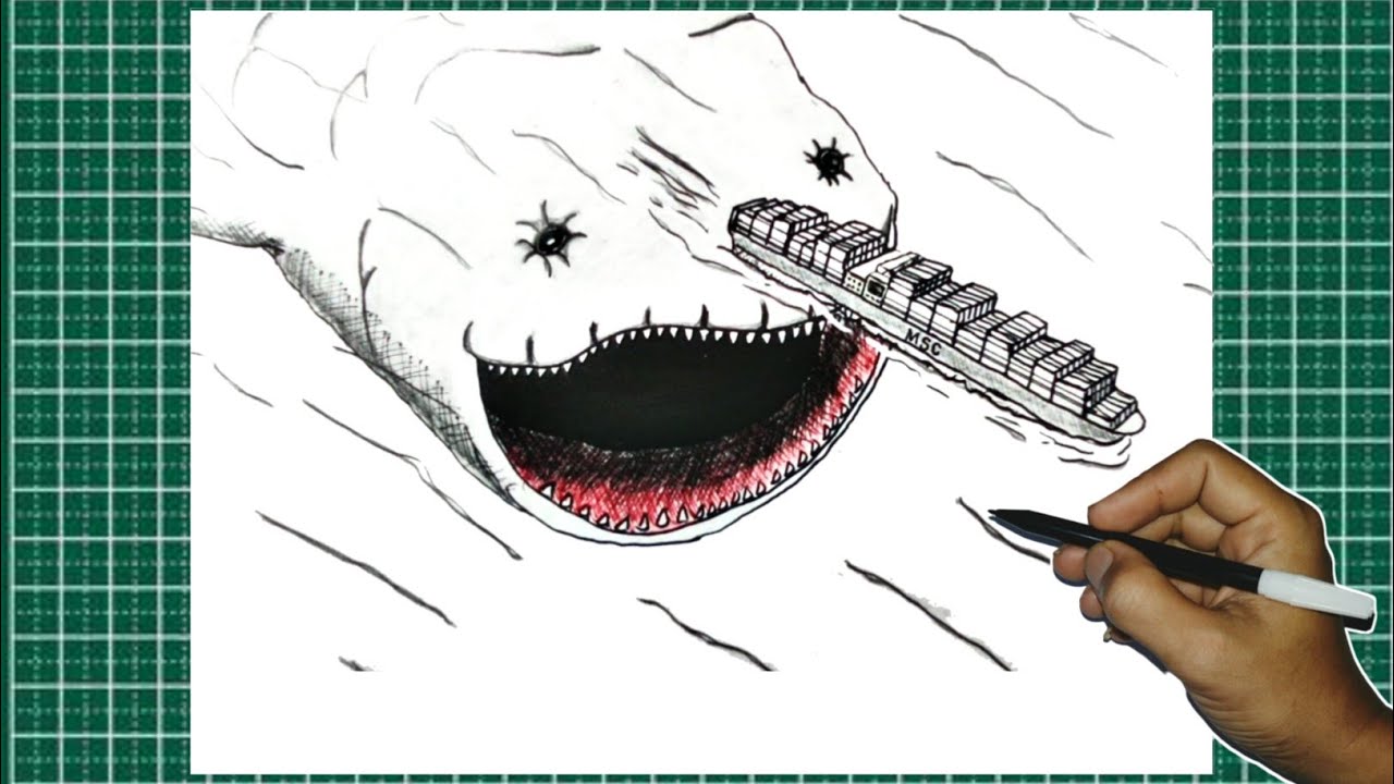 How to Draw a Curious Bloop with a Container Ship - YouTube