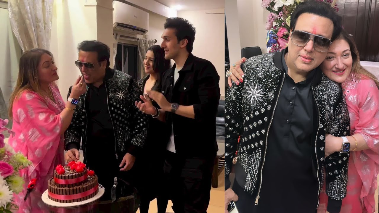 Govinda And Wife Sunita Ahuja Share A Romantic Kiss To Celebrate Chi Chi’s 59th Birthday with ...