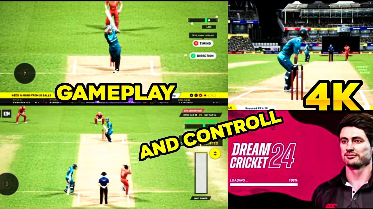 Dream cricket 24 gameplay||real gameplay,unique controll||real face ...