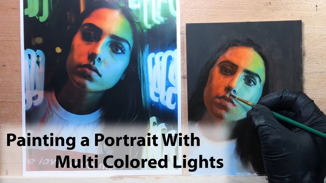 Painting a Portrait With Multi Colored Lights - YouTube