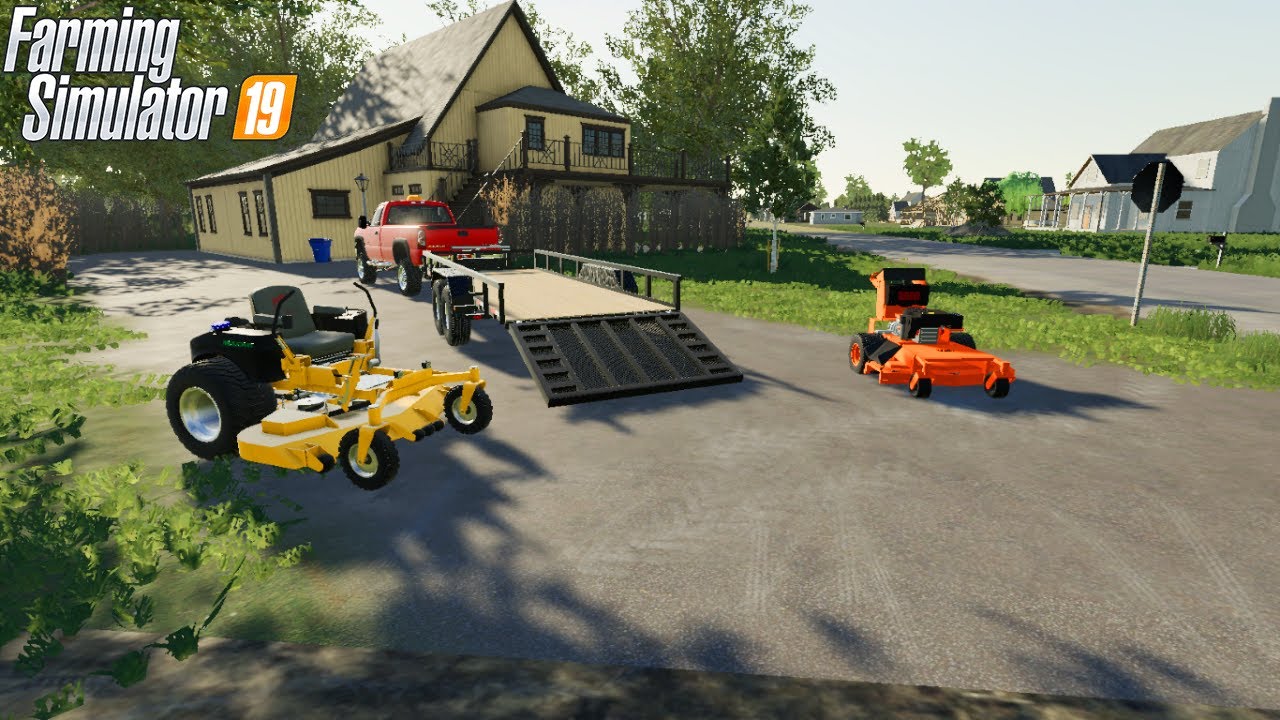 Mowing With Scag Walk Behined Mower | Lawn Care | fs19 - YouTube