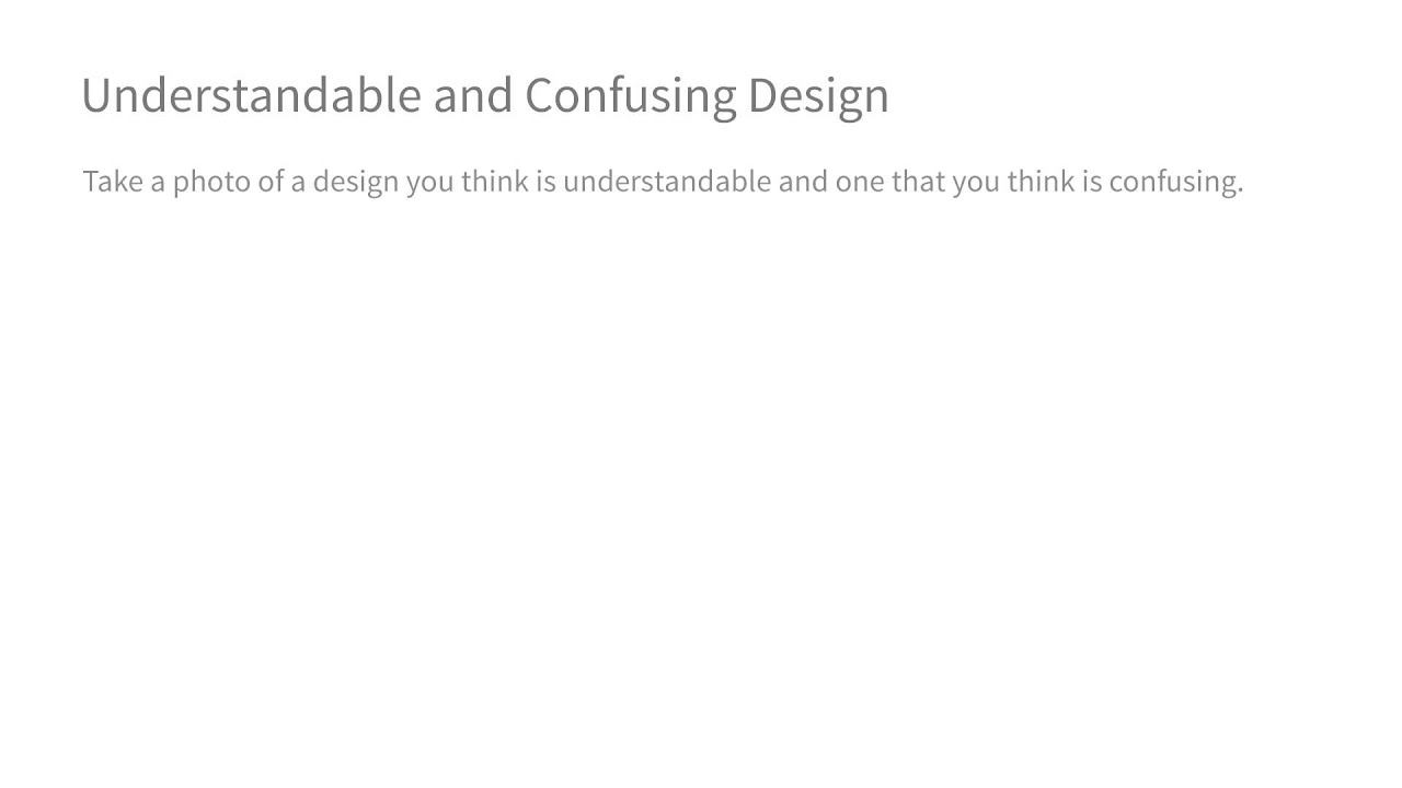 Understandable and Confusing Design - Intro to the Design of Everyday ...