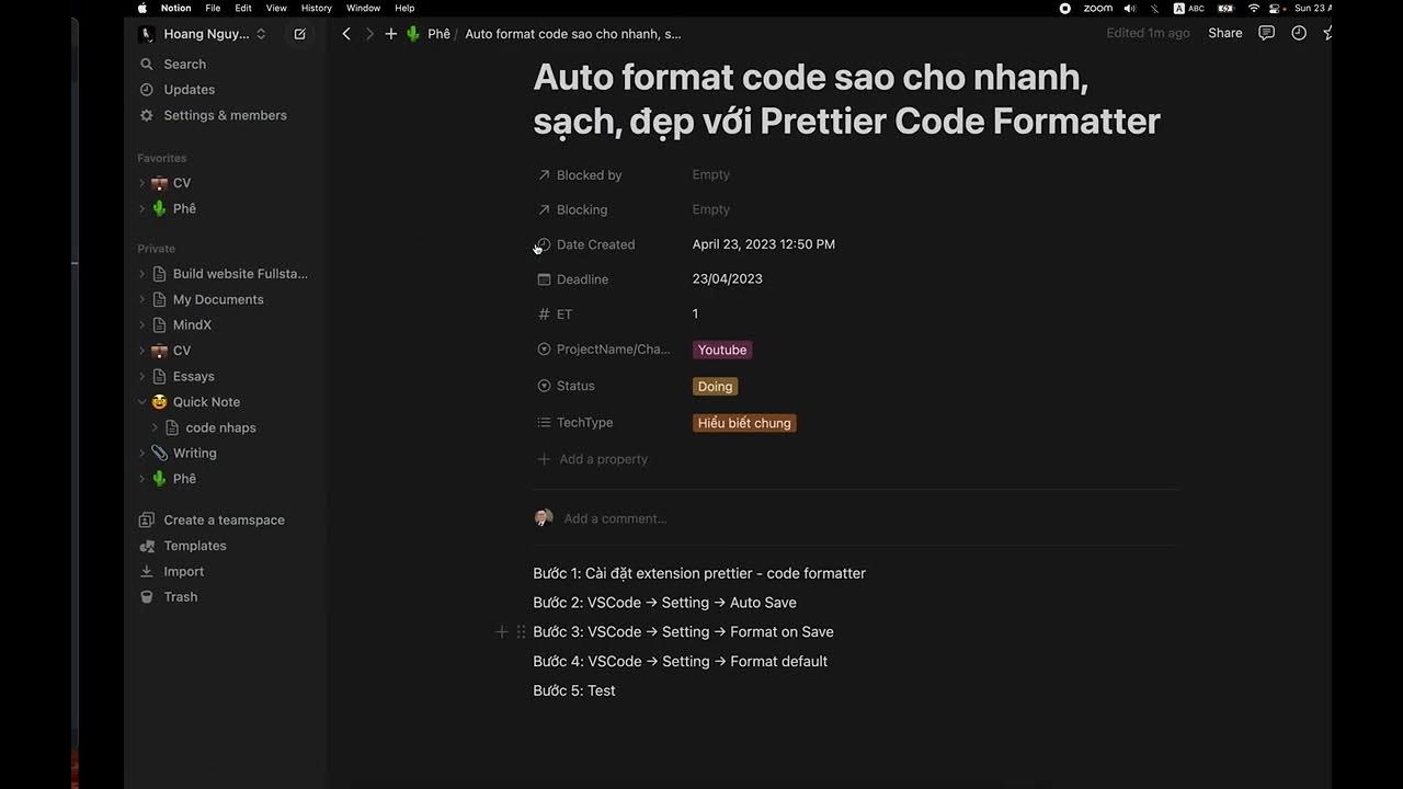 [2023] Hướng dẫn code nhanh, sạch, đẹp bằng extension Prettier - Code formatter - YouTube