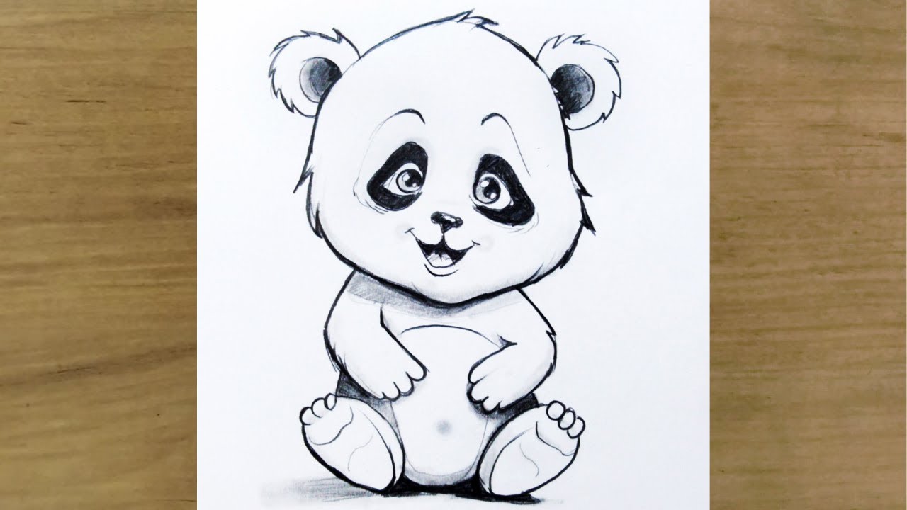 Karakalem Panda Resmi Çizimi | Çok Kolay Karakalem Çizimleri | How to ...