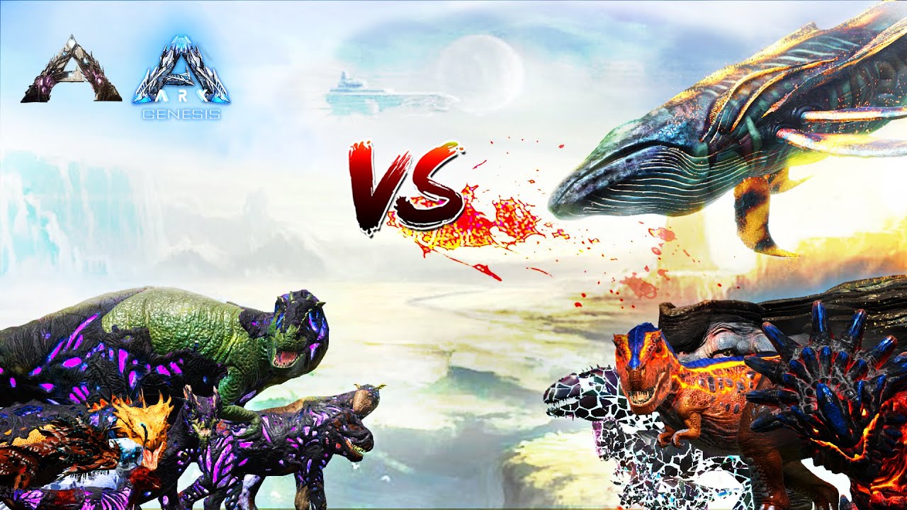 [Ark Genesis] GENESIS CREATURES Vs ARK Extinction DINOSAURS - Ark ...