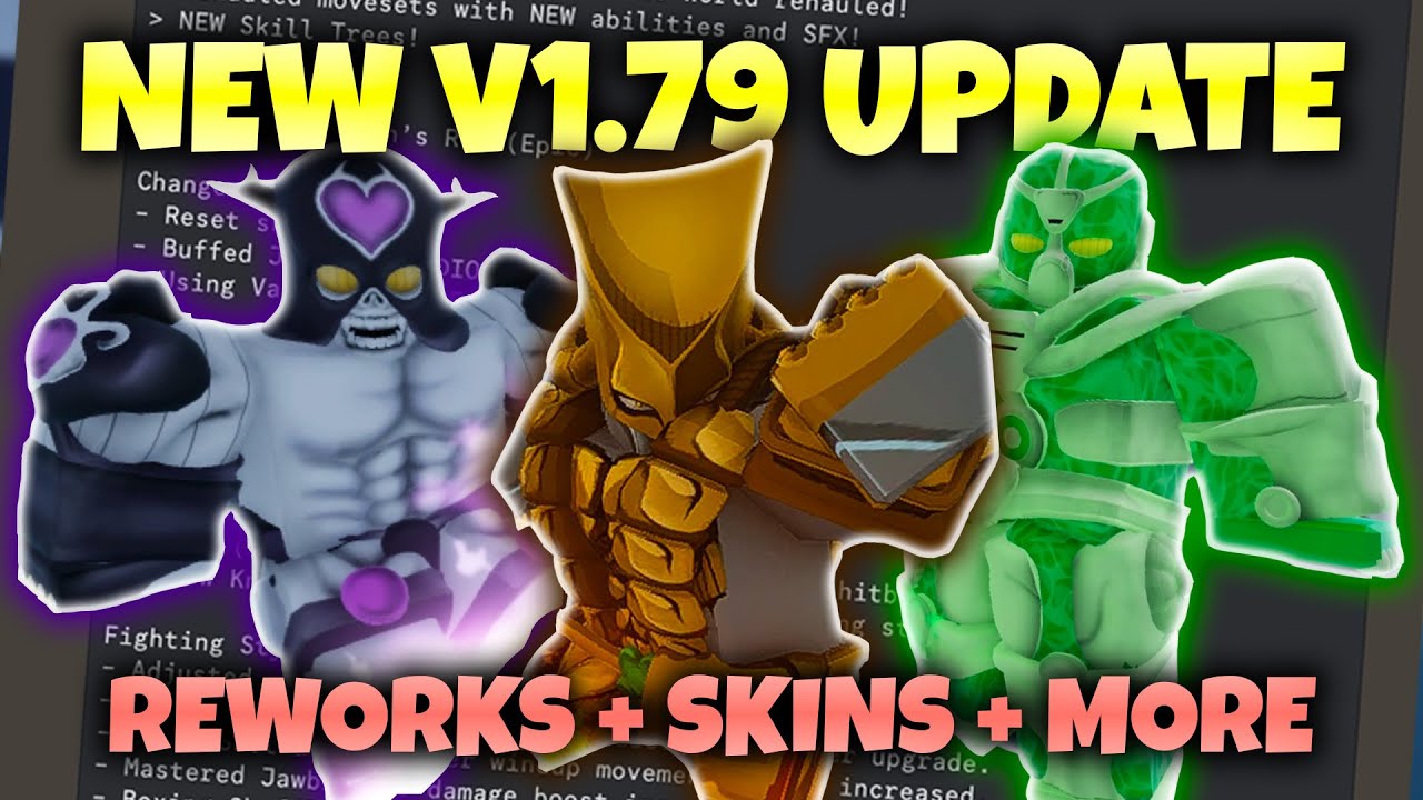 [YBA] NEW V1.79 UPDATE WITH 3 STAND REWORKS, BALANCES, AND MORE! - YouTube