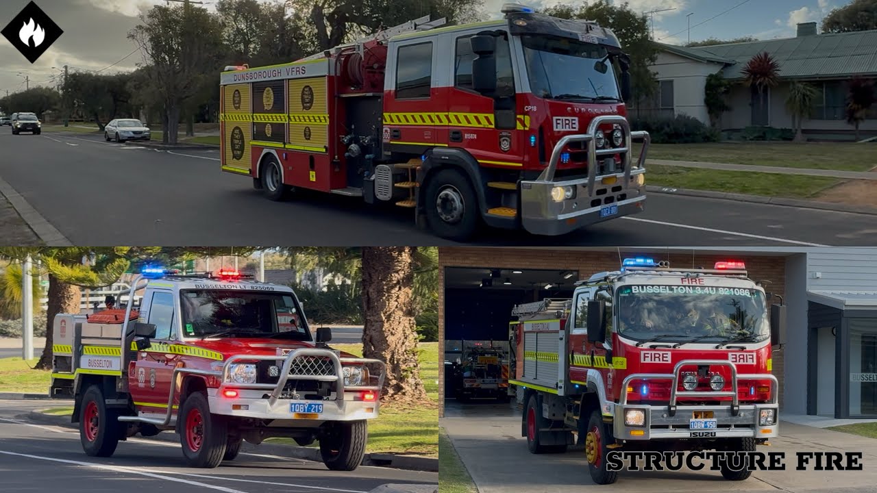 Busselton VFRS 3.4 and LT Turning out to a Structure Fire and ...