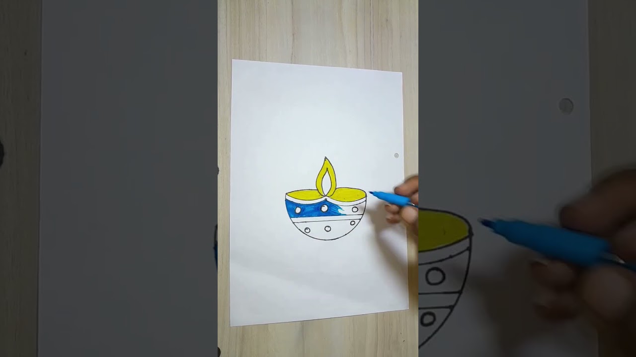 how to draw🙏 happy Diwali Deepak ki painting drawing tutorial #shorts # ...