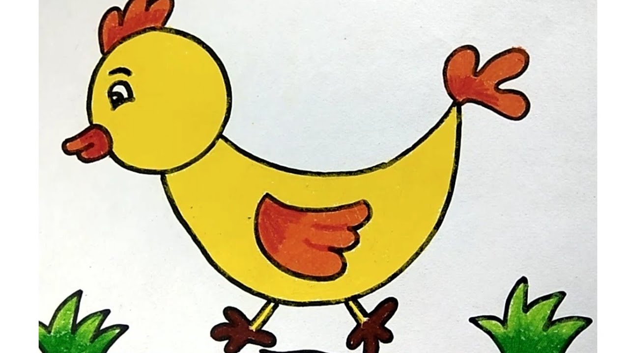 How To Draw A Chick।Easy Chick Drawing And Colouring । For Kids And ...