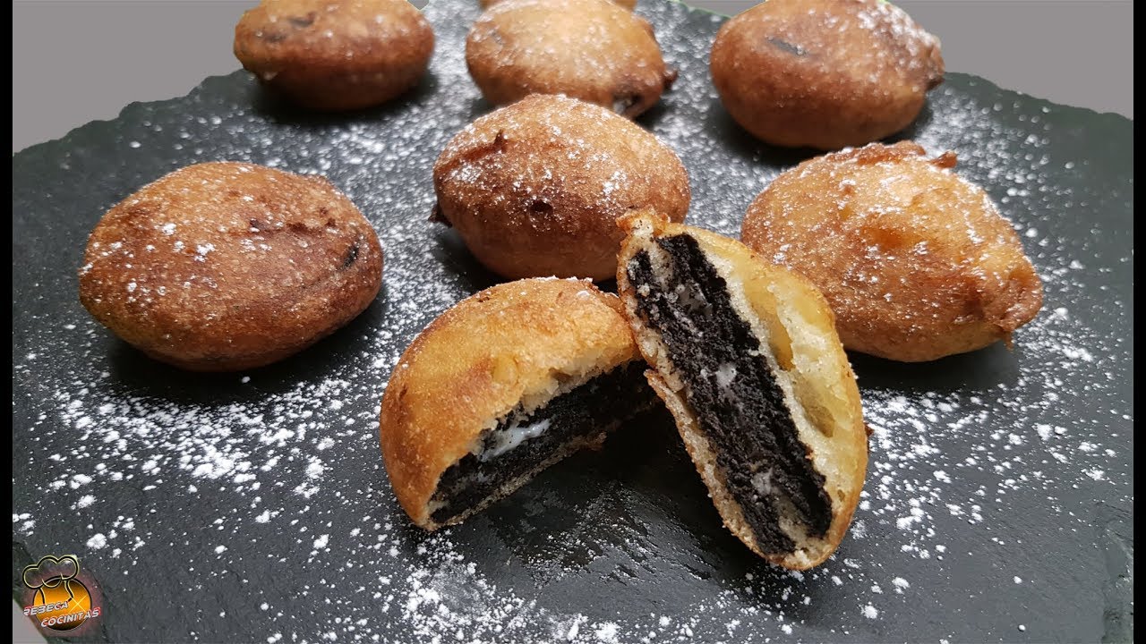 BUÑUELOS de galletas OREO - (OREOS FRITAS) - YouTube