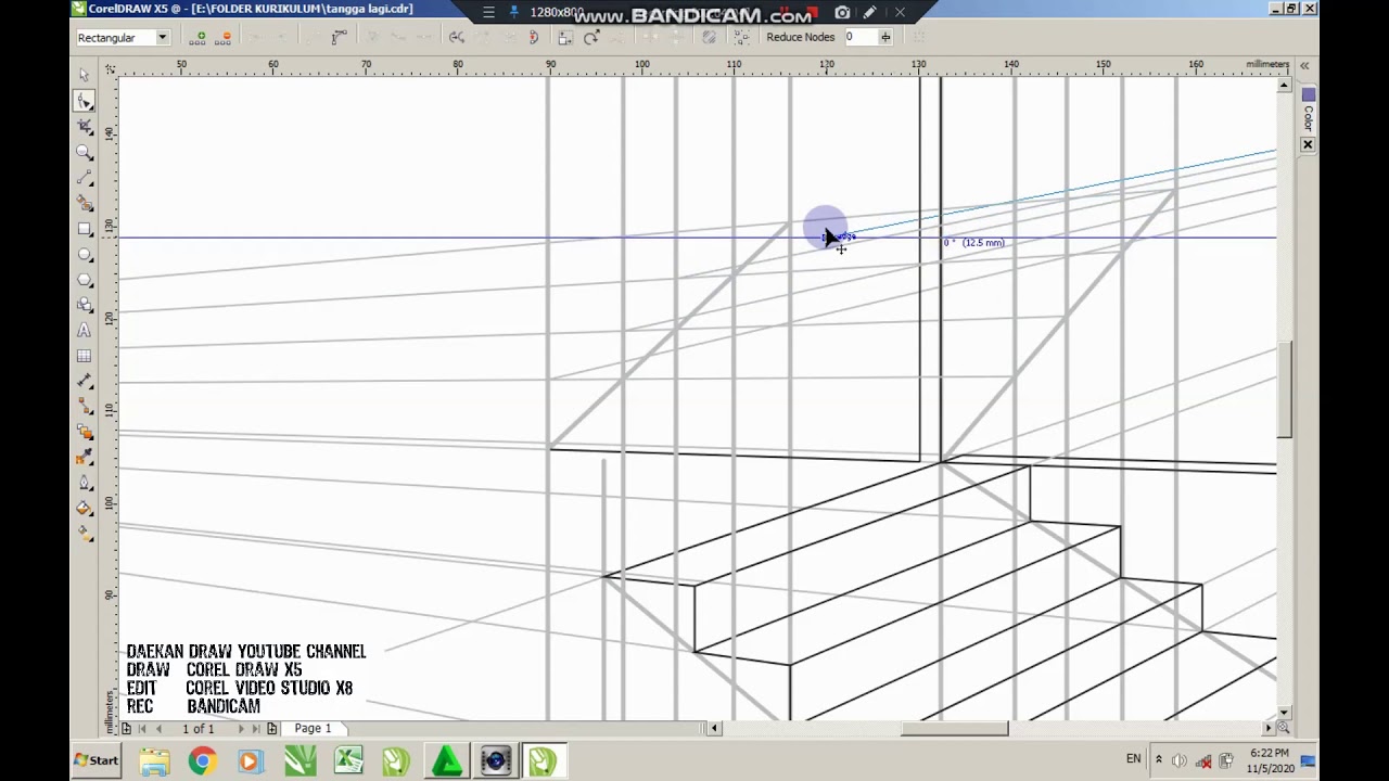 DRAWING A BUILDING LADDER DESIGN WITH TWO POINT PERSPECTIVE [TIME ...
