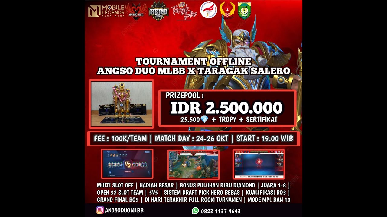 TURNAMENT OFFLINE ANGSO DUO MLBB X TARAGAK SALERO - YouTube