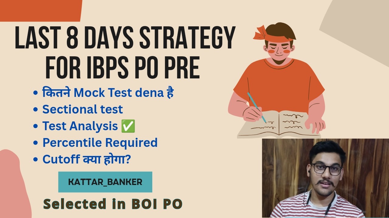 Last 8 Days Strategy For IBPS PO Pre 2025 || #ibpspo - YouTube