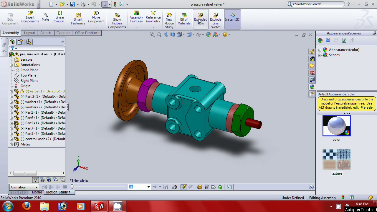 Pressure Relief valve assy - Solidworks - YouTube