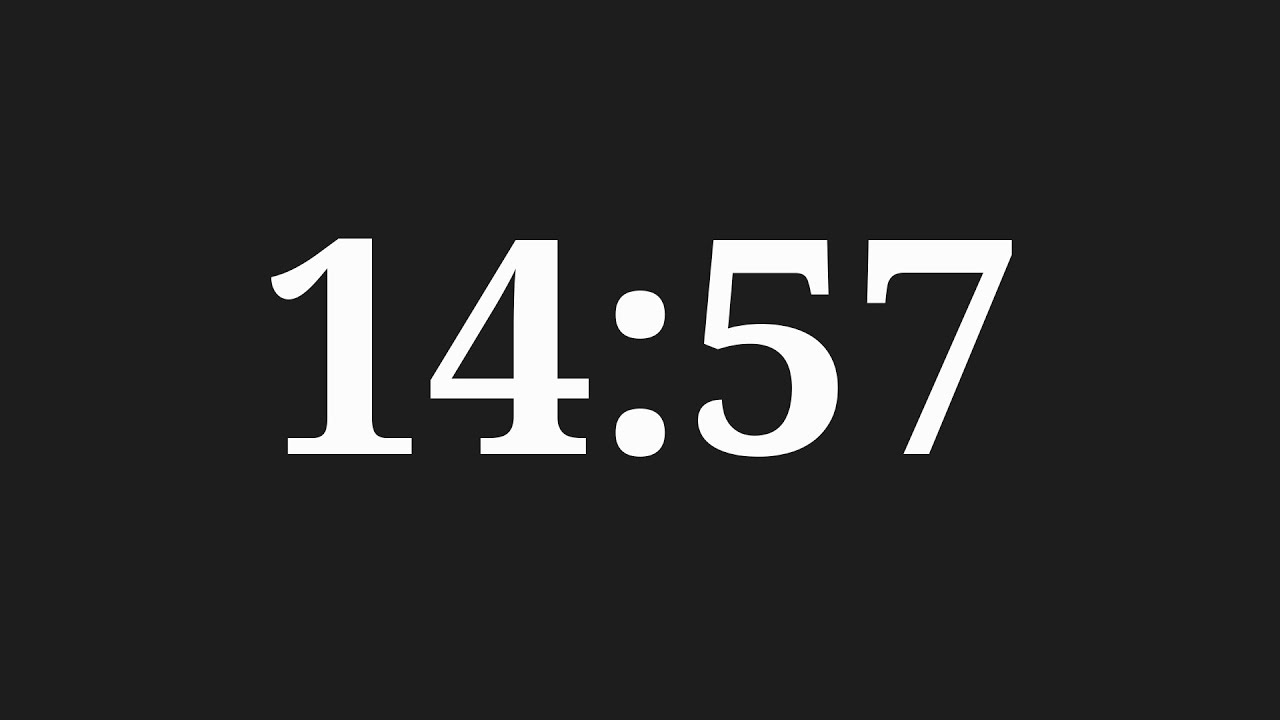 14 Minutes 57 Seconds Countdown Timer - YouTube