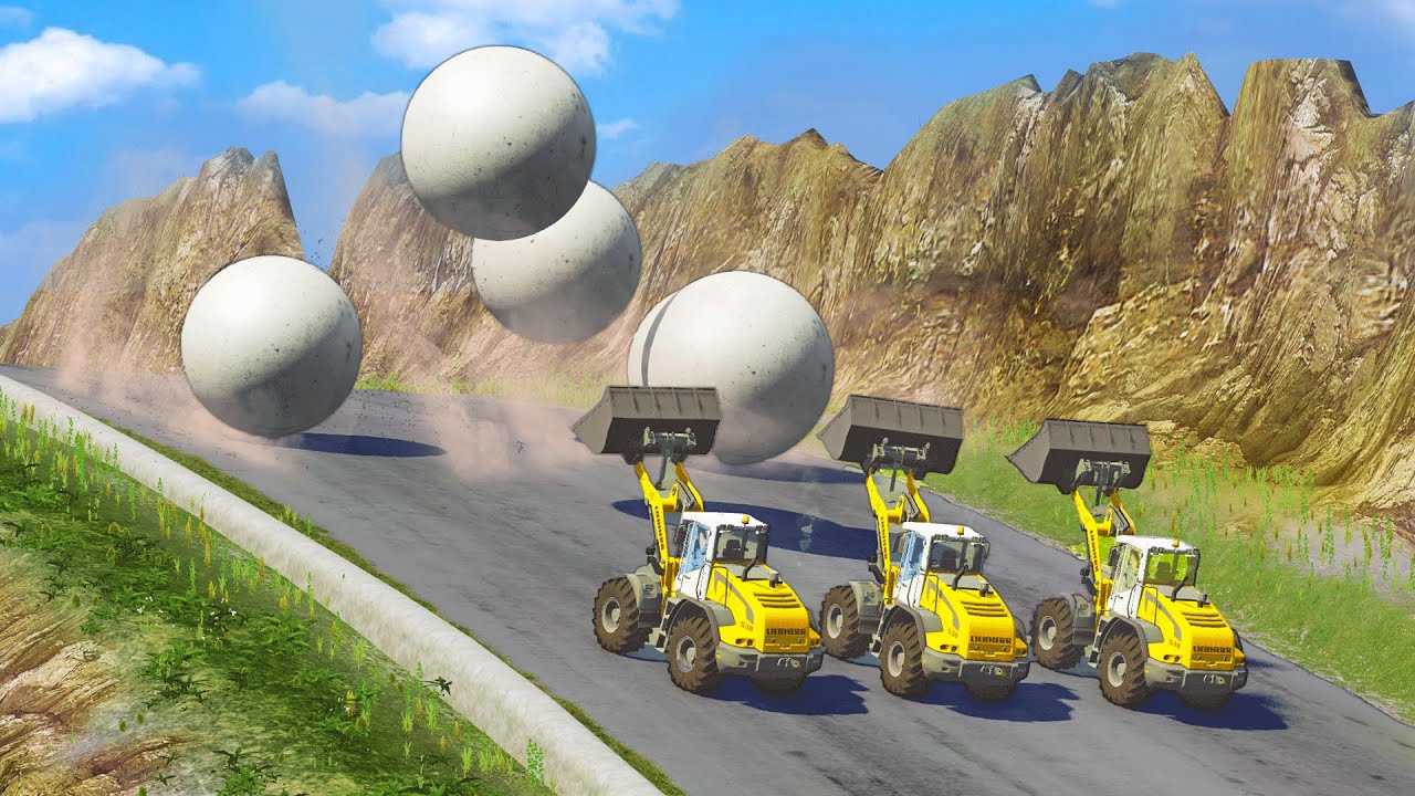 GIANT BALLS vs DOWN OF DEATH in BeamNG.drive - YouTube
