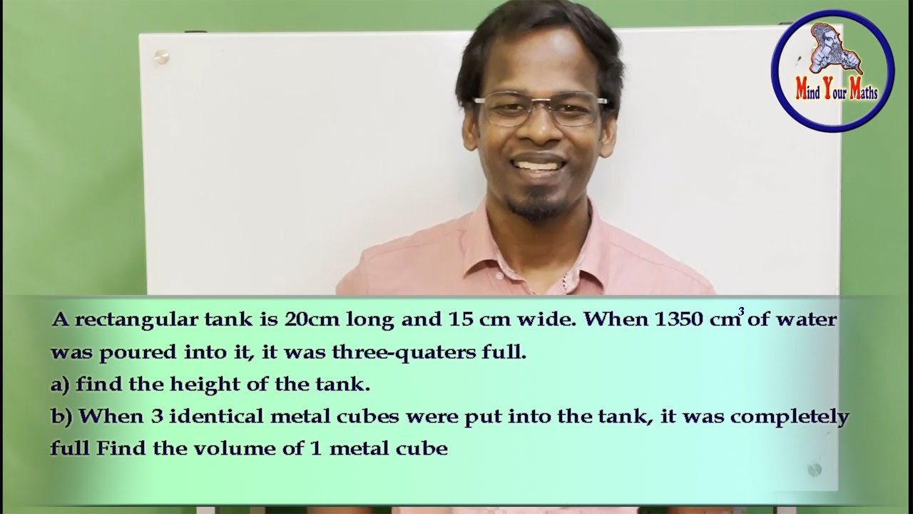 A rectangular tank is 20cm long and 15 cm wide | grade 5 to grade 8 ...