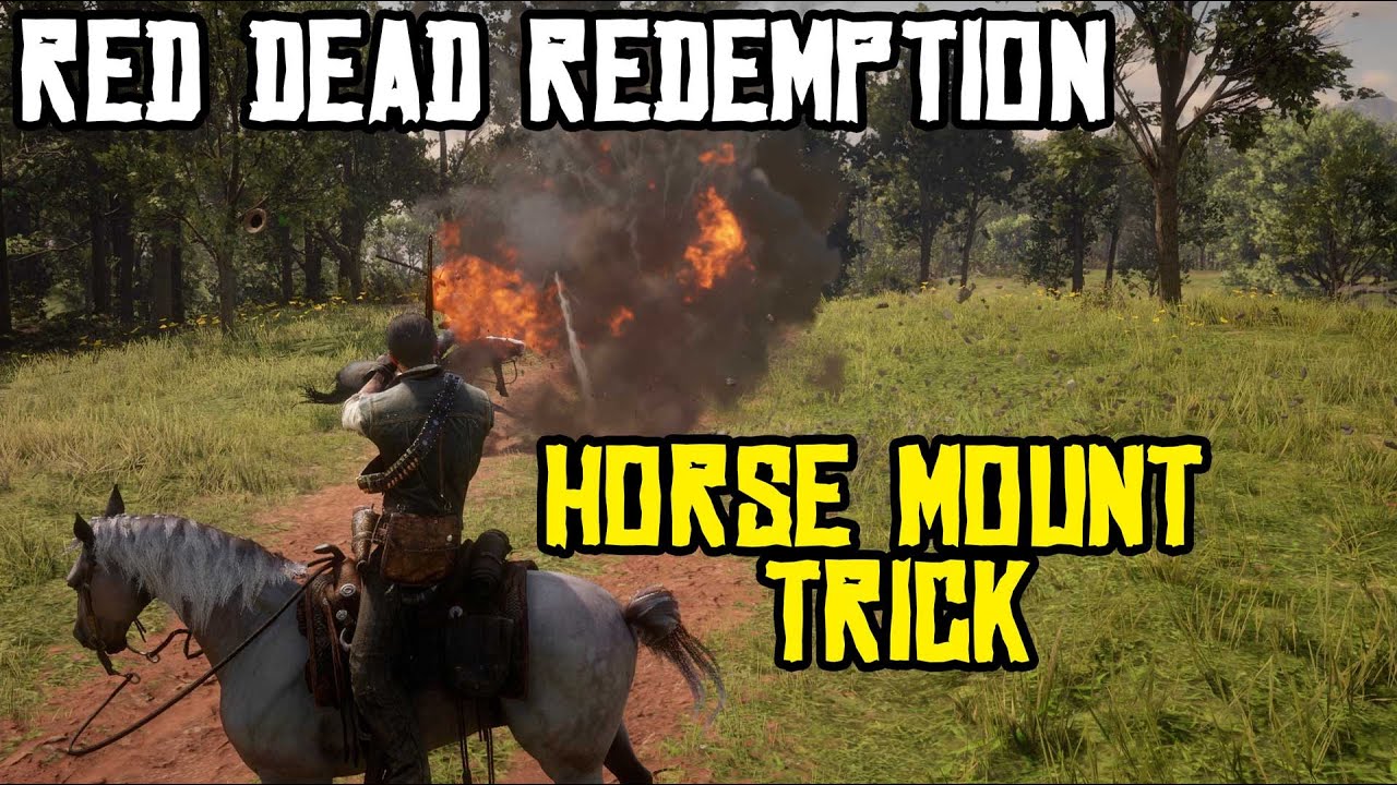 Red Dead Redemption One - Jump on Horse Trick - YouTube