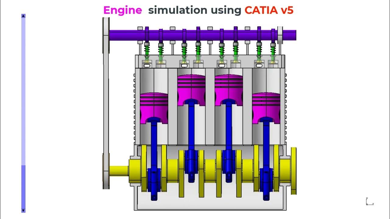 Engine simulation using CAD software - YouTube
